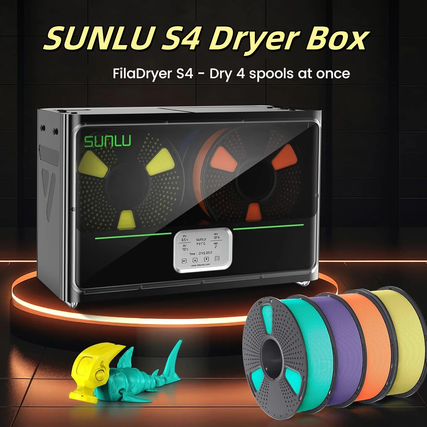 SUNLU Filament Dryer Box For 3D Printer Filament 2024 FilaDryer S4 ...