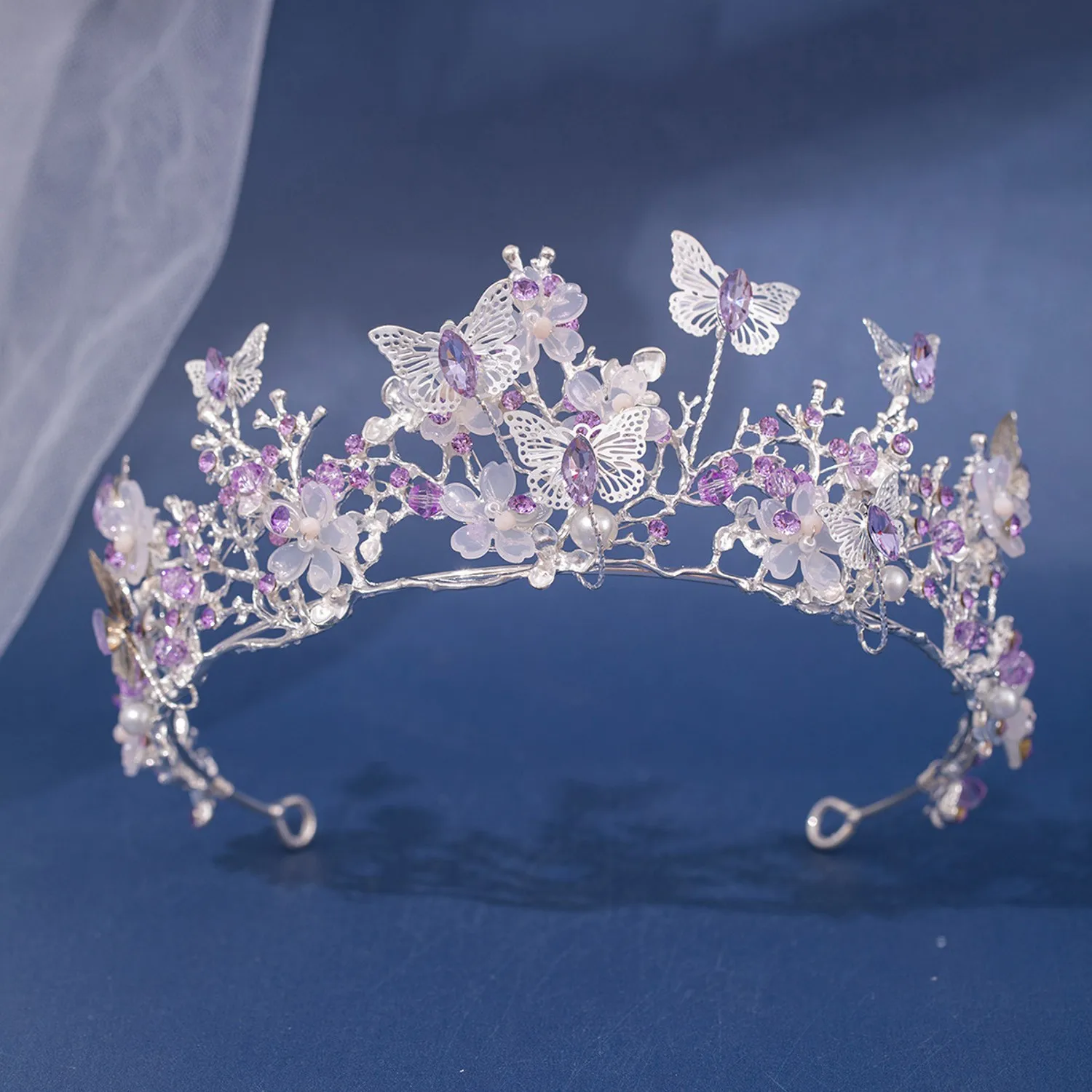 Baroque-Silver-Color-Purple-Crystal-Butterfly-Bridal-Tiaras-Crowns ...