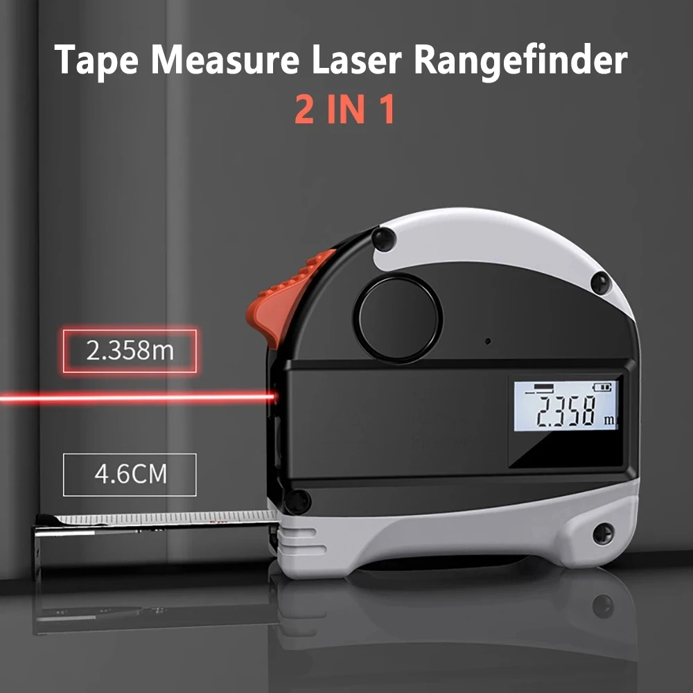 40M+5m Laser Measuring Tape Retractable Digital Electronic Roulette ...