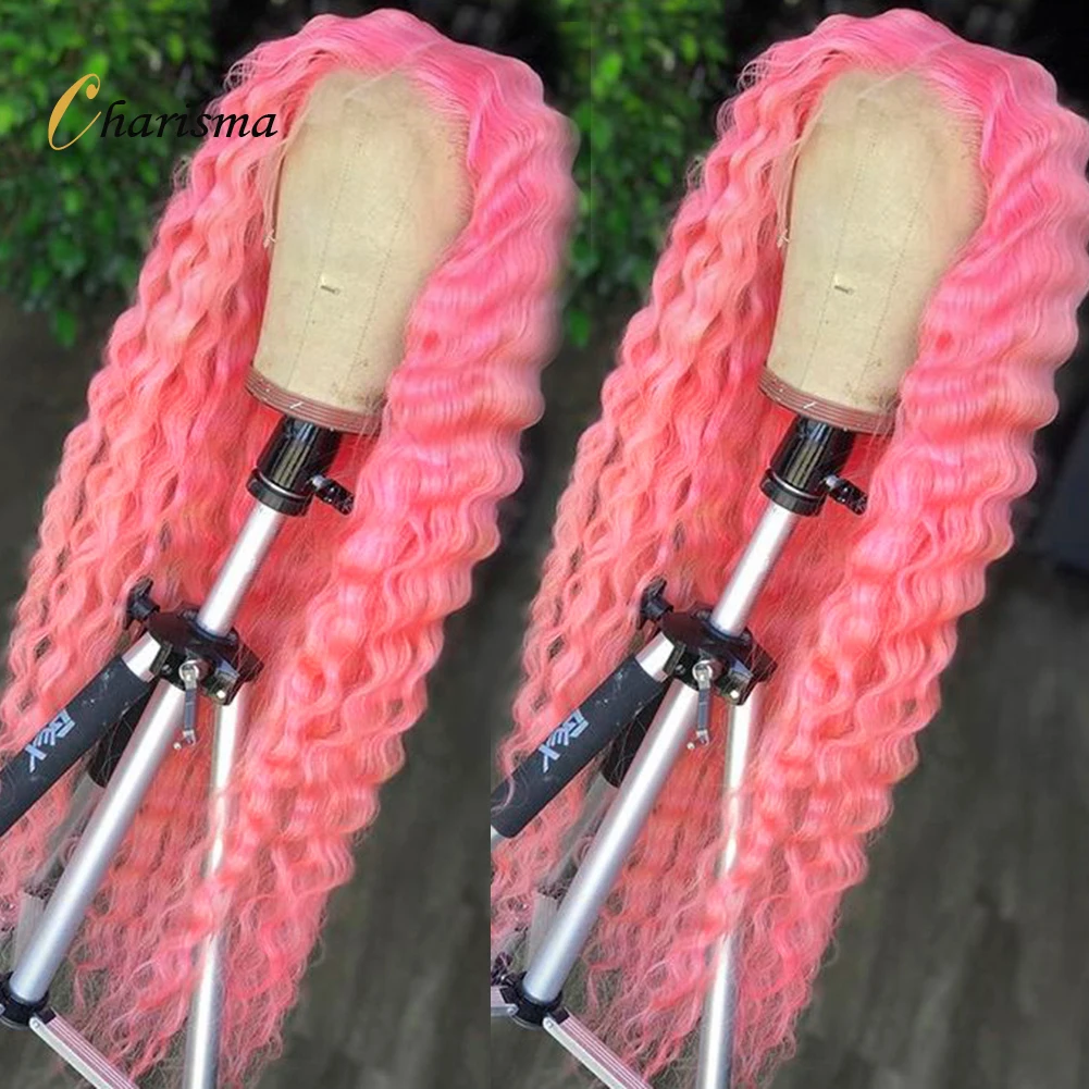 Charisma-Synthetic-Lace-Front-Wigs-For-Women-Pink-Wig-Deep-Wave-Long ...