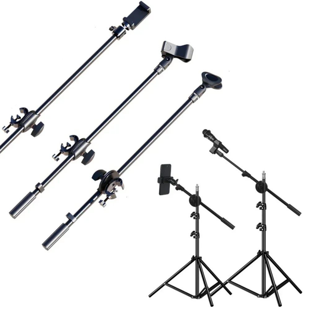 2023-New-55CM-Rotating-Microphone-Stand-Crossbar-Arms-Mic-Clip-Phone ...