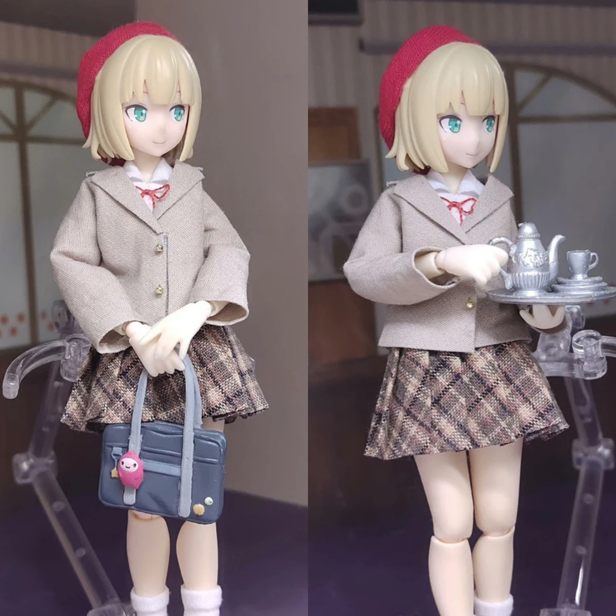 1-12-Scale-Classic-British-Style-Suit-Jacket-Plaid-Pleated-Skirt-Set ...