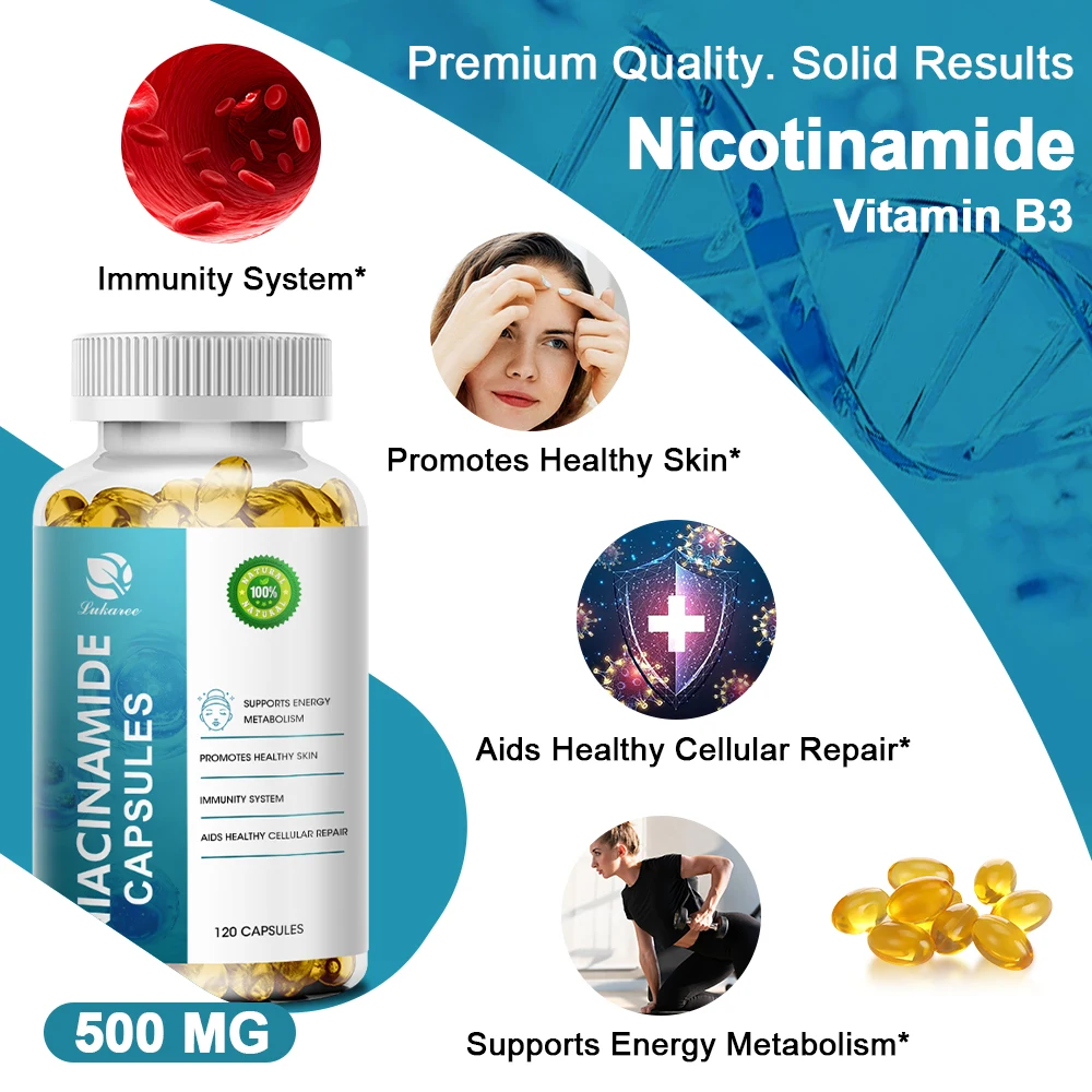 Lukaree-Organic-500mg-Vitamin-B3-Nicotinamide-capsules-for-Skin-Health ...