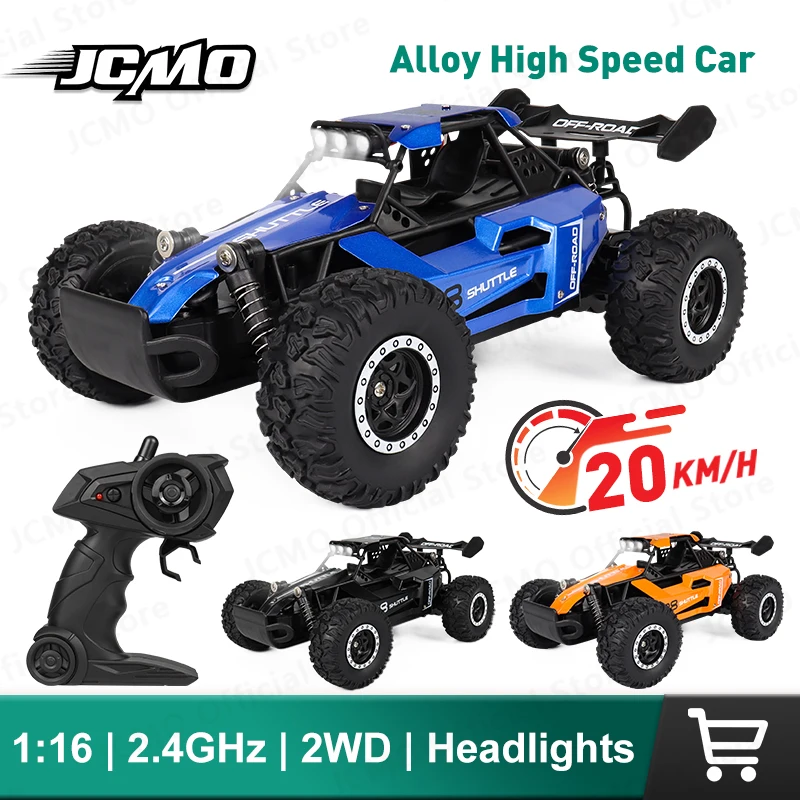 JCMO 2.4GHz High Speed RC Car With LED Lights 2WD Off-road Remote ...