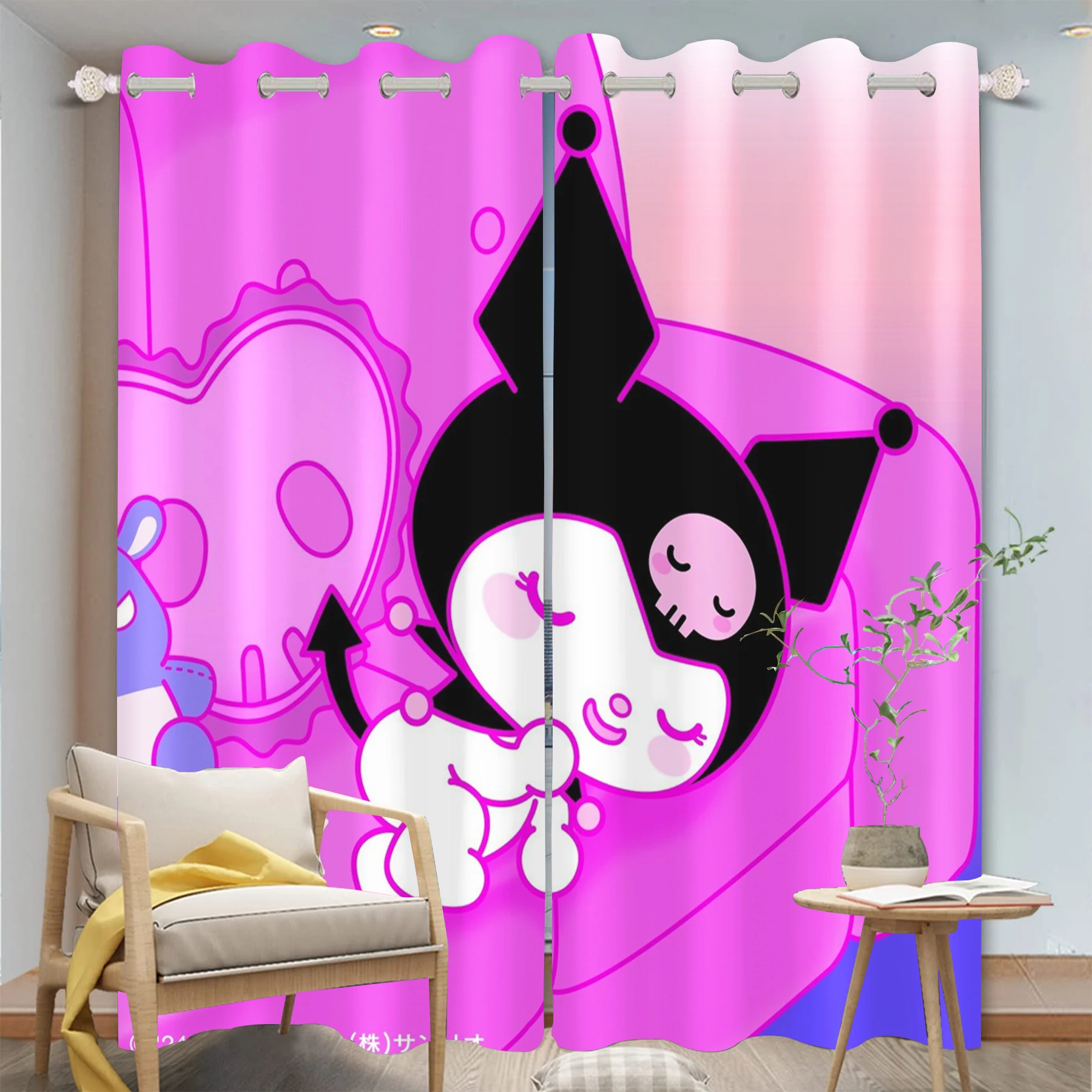 Kuromi-Curtain-Sanrio-Cartoon-Home-Blackout-Animated-Suitable-for-Cute ...