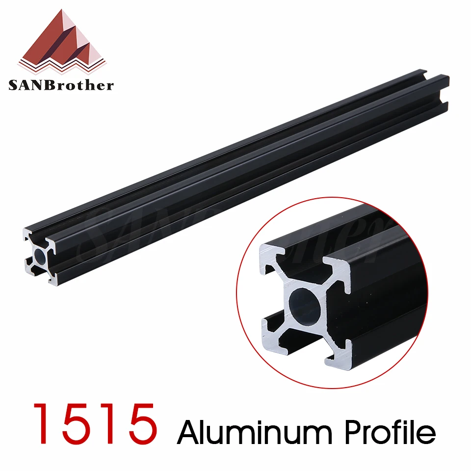 1PC BLACK 1515 European Standard Anodized Aluminum Profile Extrusion ...