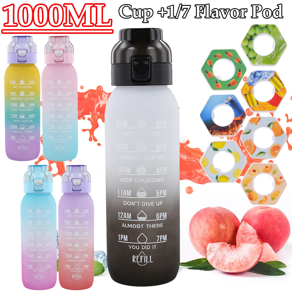 1000ML Scent Flavored Water Bottle Large Capacity with 1/7 Rods ...