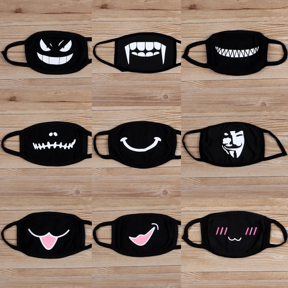 Cotton-Dust-Mask-Cartoon-Expression-Muffle-Face-Respirator-Anti-PM2-5 ...