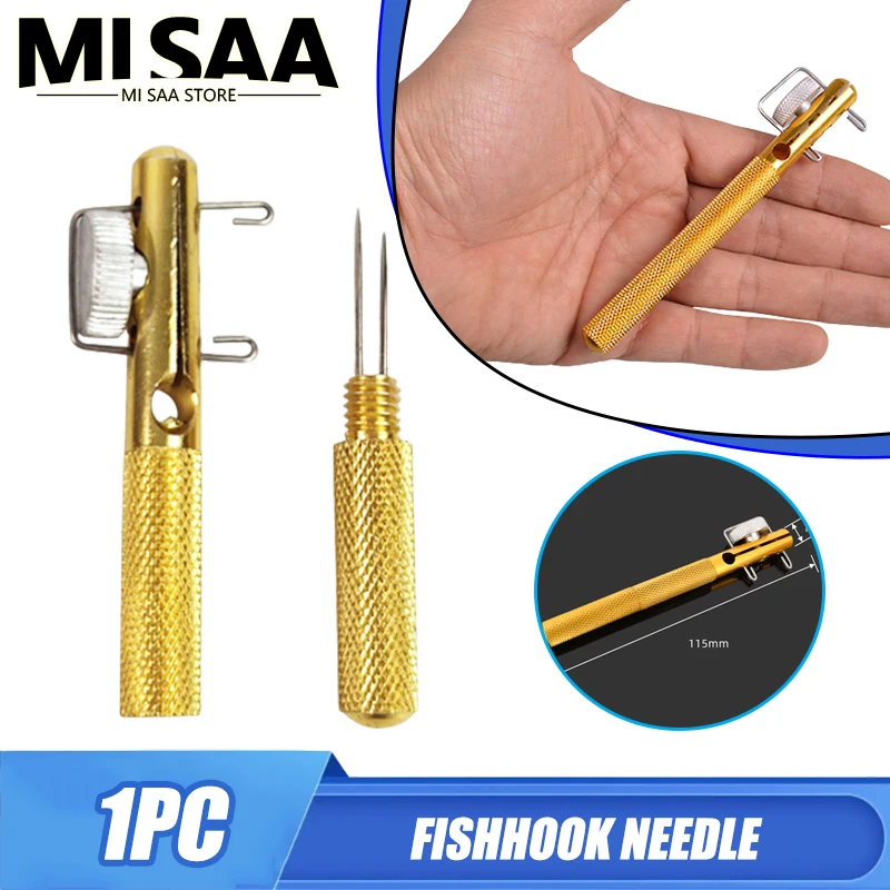 1PC-Alloy-Fishing-Line-Knot-tying-Tool-Tied-Hook-Manual-Dual-Needle ...