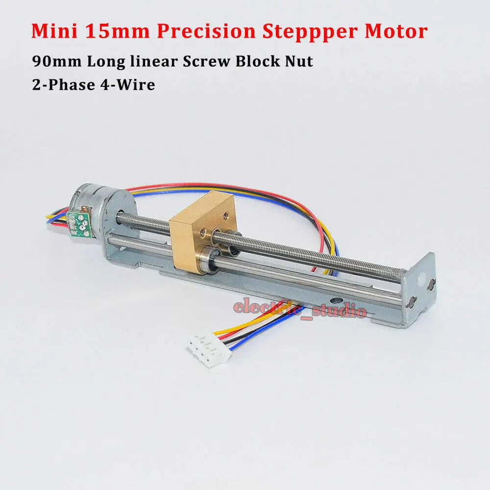 Micro-Precision-15mm-Stepper-Motor-2-Phase-4-Wire-Stepping-Motor-90mm ...