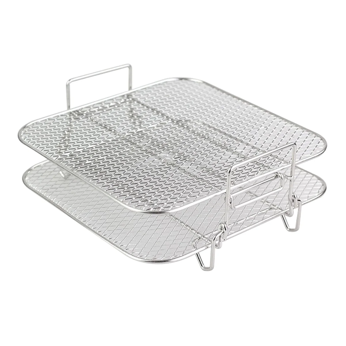 Stainless-Steel-Air-fryer-Pot-Double-Layer-Rack-Versatile-Square ...