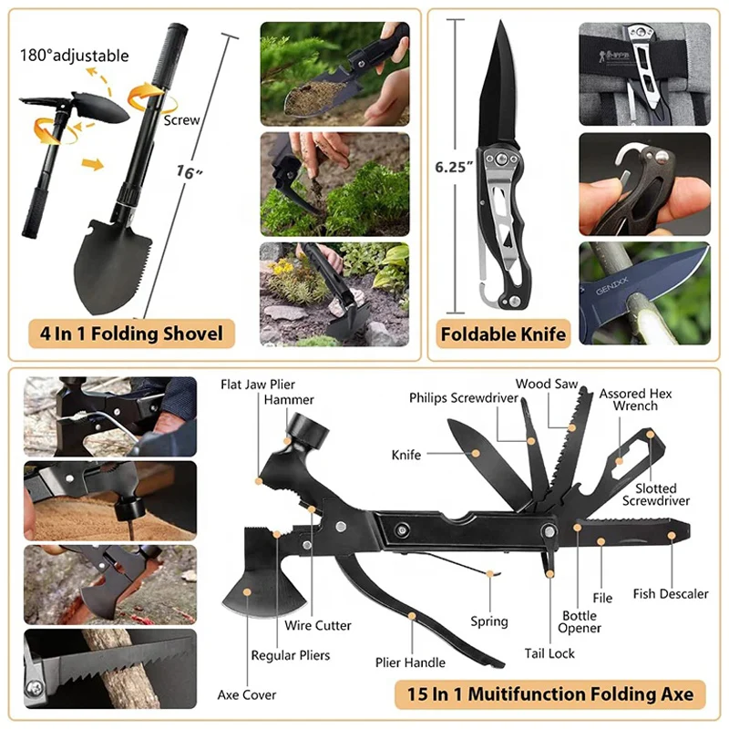 Outdoor Survival Kit First Aid Gear Emergency IFAK Military Full Set ...