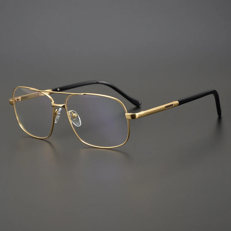 Zerosun 24k Gold Titanium Reading Glasses Male +150 200 Large Wide ...