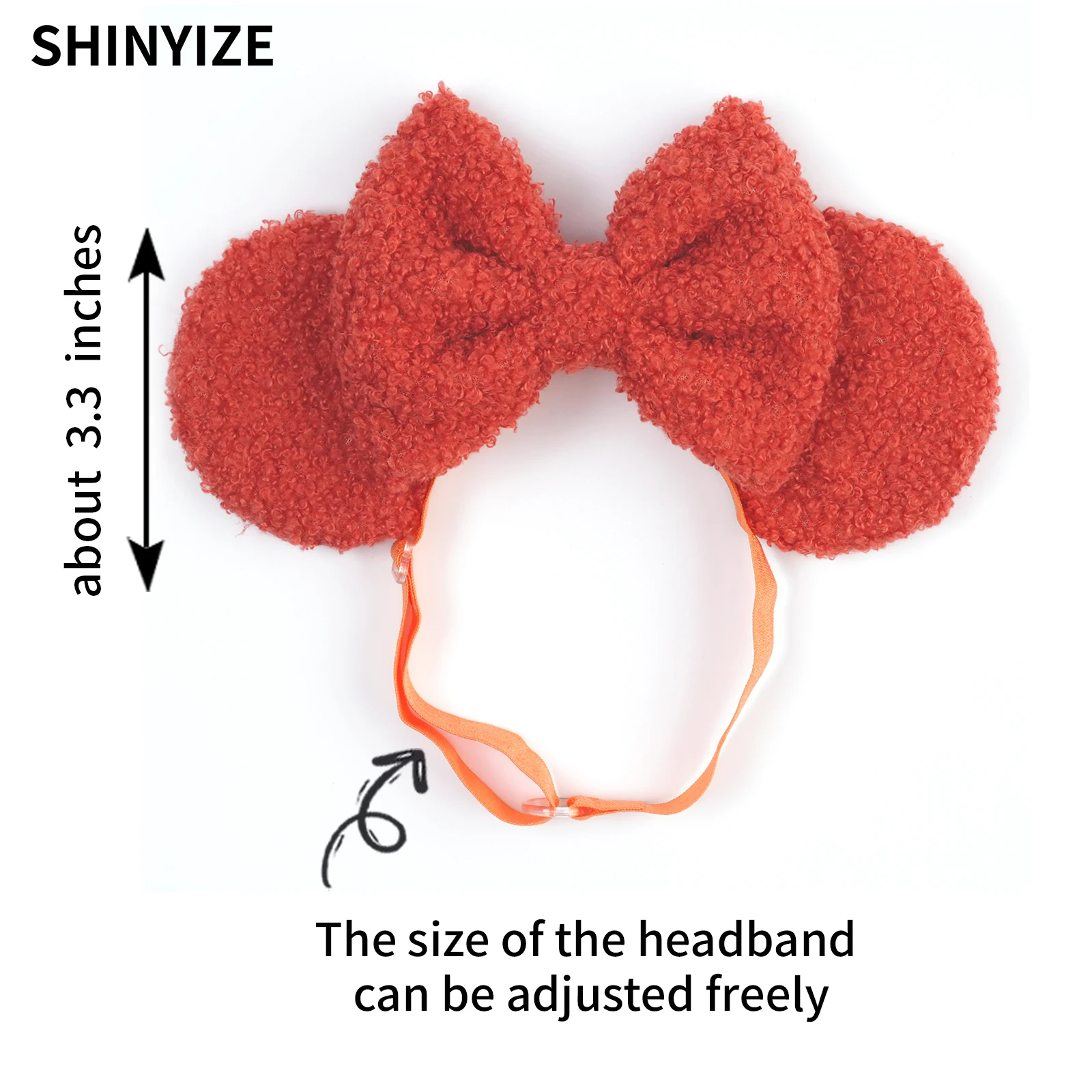 Classic Adjustable Mickey Mouse Ears Elastic Headband 5"Bow Adult And ...