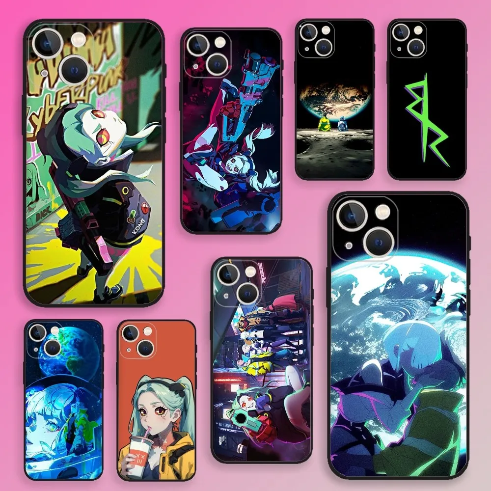 E-Edgerunners Cartoon C-Cyberpunk Phone Case For iPhone 16,15,14,13,12 ...