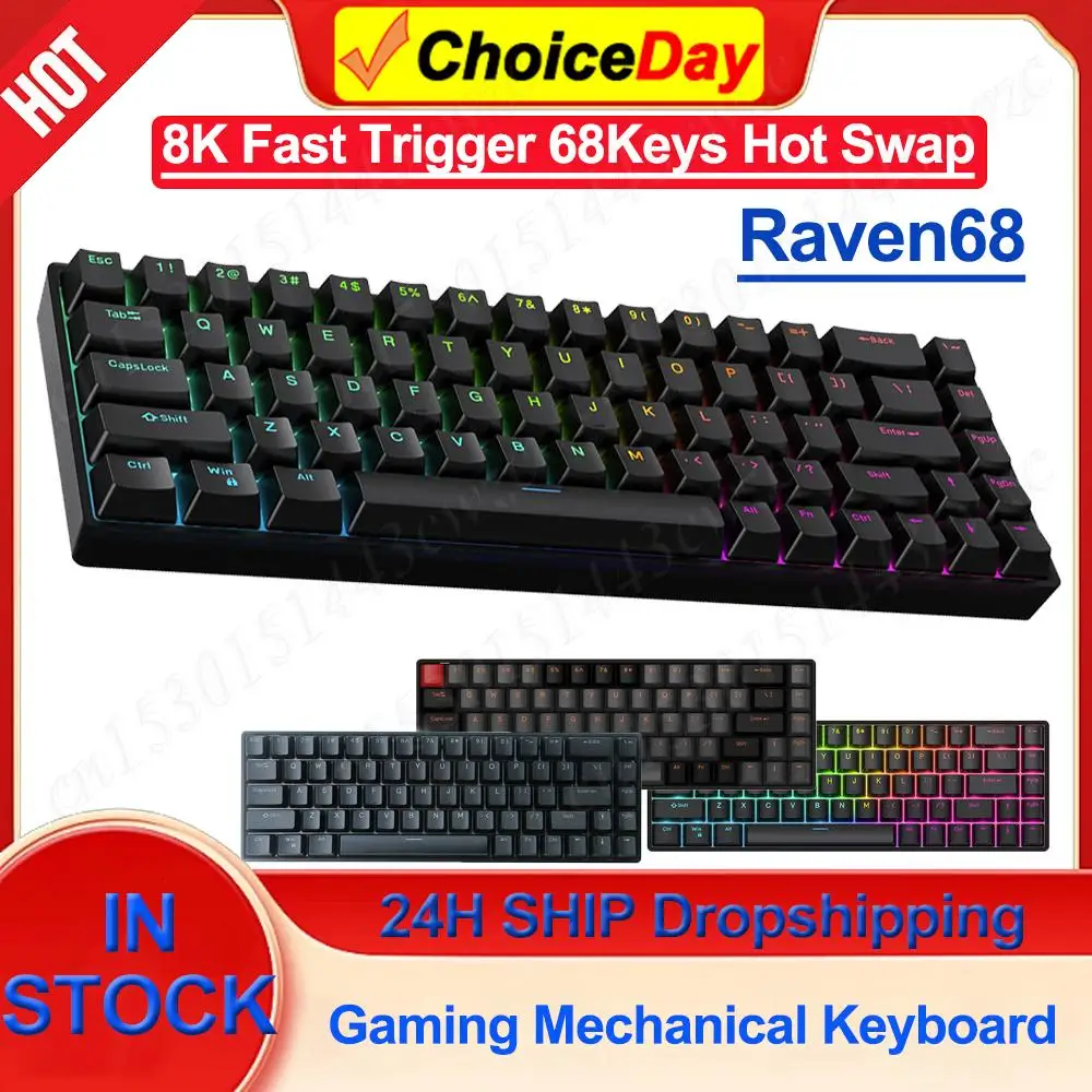Raven68-E-Sports-Wired-Magnetic-Axis-Mechanical-Keyboard-RGB-Backlight ...