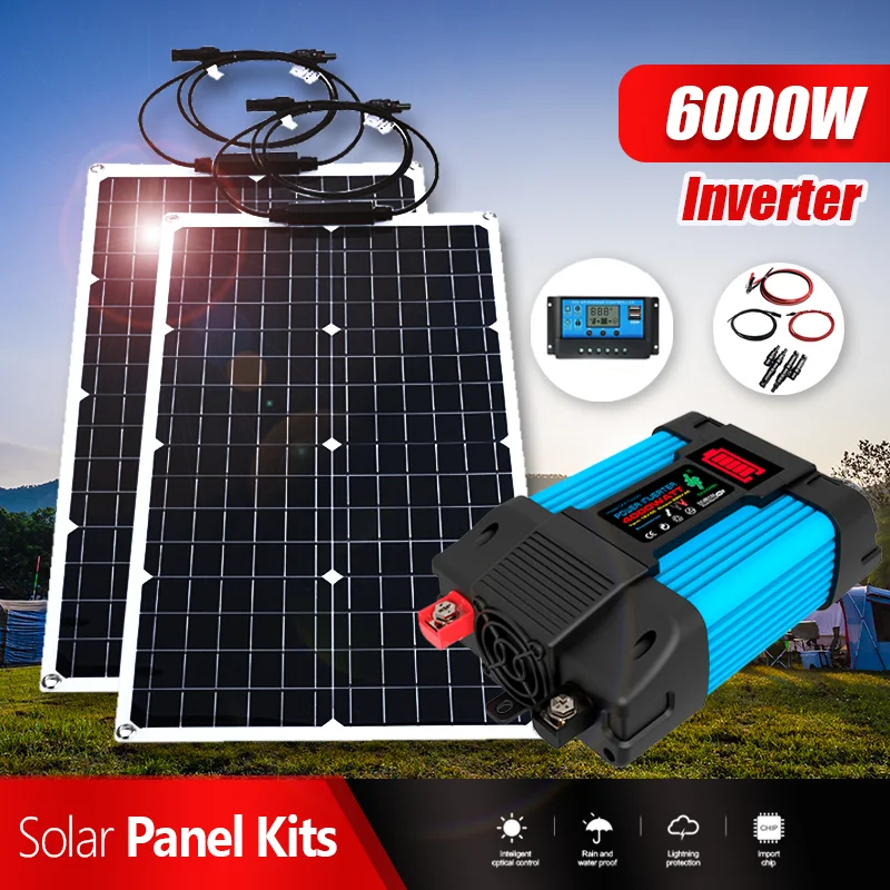 Solar-Panel-Inverter-6000W-110V-220V-Solar-Controller-LED-Display ...