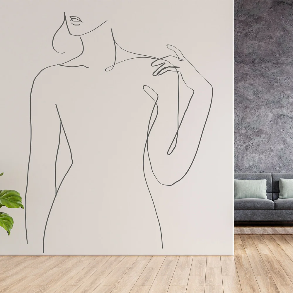 Woman-Wall-Decal-Abstract-Wall-Decal-Beautiful-Woman-Home-bedroom ...
