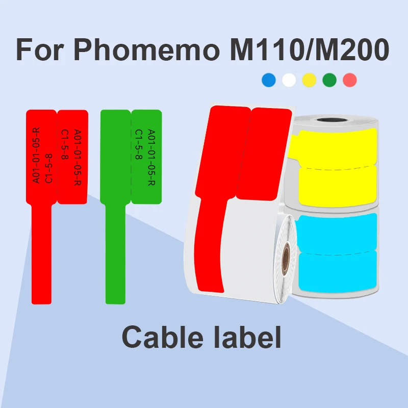 Phomemo-M110-M200-M220-Label-Paper-cable-Round-F-type-Jewelry-Thermal ...
