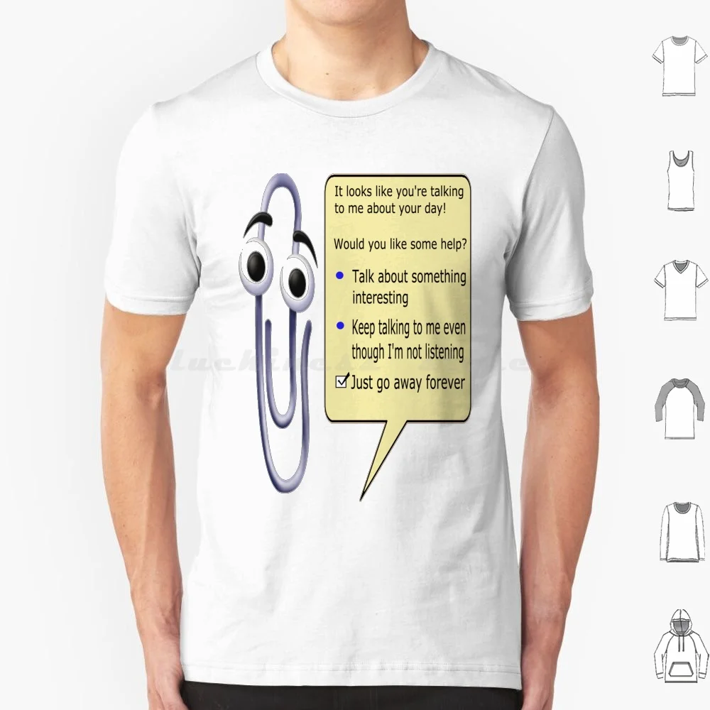 Thanks-Clippy-T-Shirt-6Xl-Cotton-Cool-Tee-Clippy-Microsoft-Paperclip ...