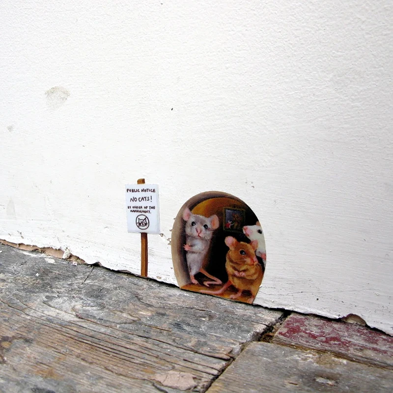 5Pcs-Realistic-3D-Mouse-Hole-Wall-Stickers-Wall-Decal-Mural-Art-Rat ...