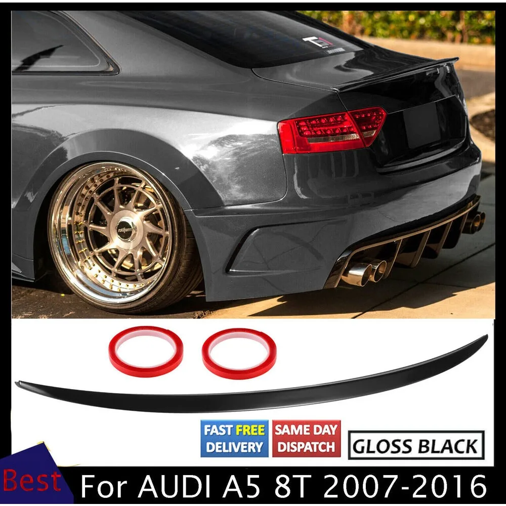 For AUDI A5 8T SPORTBACK REAR BOOT TRUNK LIP SPOILER GLOSS BLACK 2007 ...