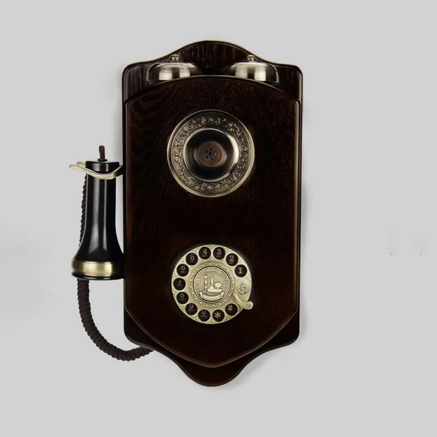 Vintage-Antique-Corded-Wall-Phone-with-Rotary-Dial-Mechanical-Ringtones ...