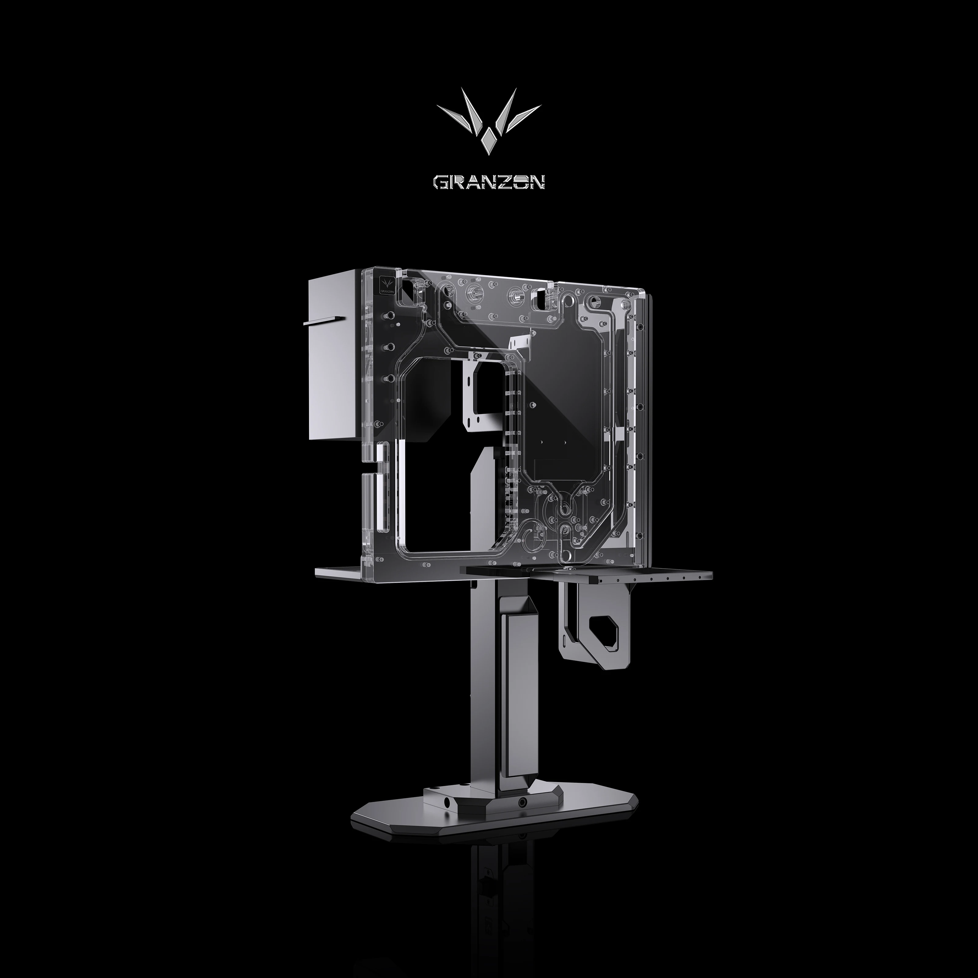 Granzon G10 오픈 프레임 섀시 분배 플레이트, 수냉 컴퓨터 케이스, 플로어 스탠딩, 클립온 테이블 설치 ...