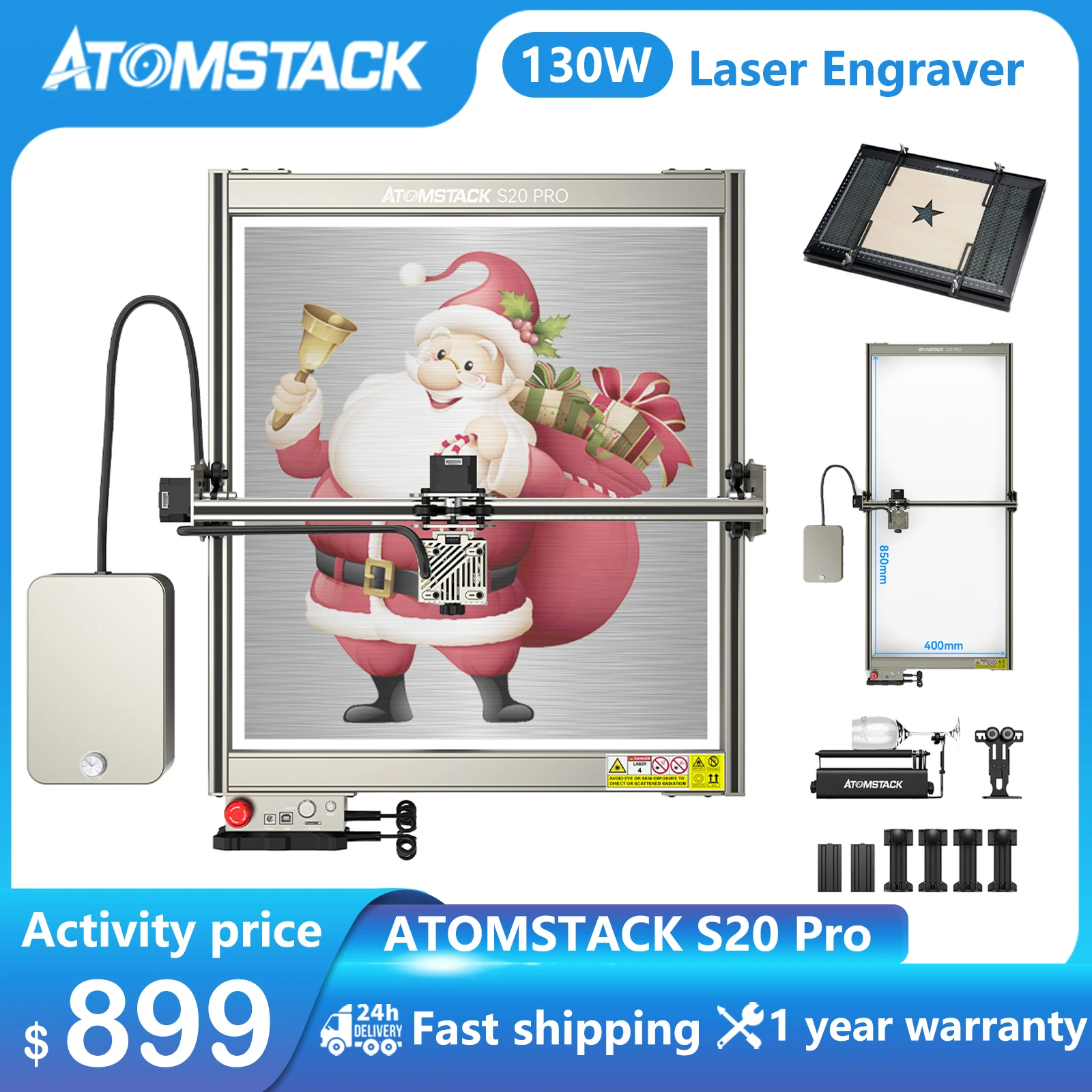 Atomstack x20 s20 a20 pro 130w quad gravador a laser máquina de corte ...