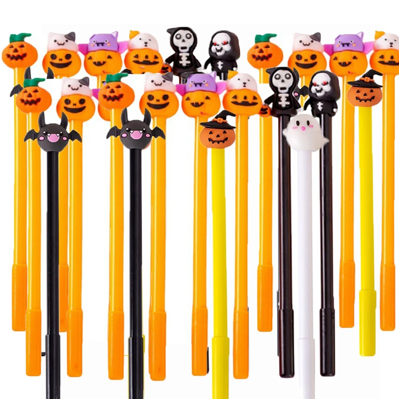 6/12pcs Gel Ink Pens Student Halloween Pumpkin Skull Ghost Halloween ...