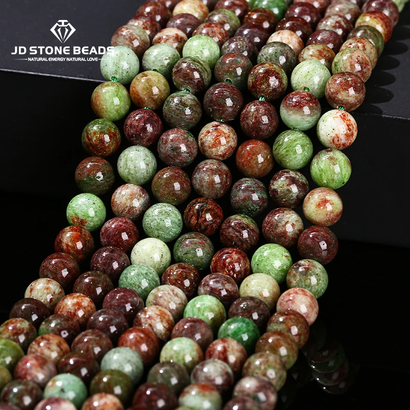 4 6 8 10mm Natural Green Colored Stone Beads Round Loose Spacer Bead ...