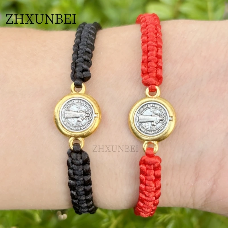 Pulseras-de-San-Benito-de-cuerda-negra-roja-cat-lica-Pulseras-de-protecci-n-hechas-a.jpg