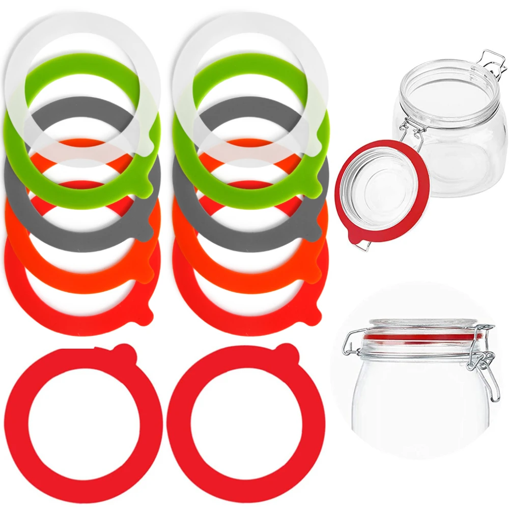 10pcs-Silicone-Jar-Gaskets-Replacement-Airtight-Rubber-O-Rings-Leak ...