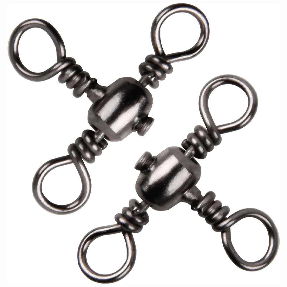 50Pcs 3 Way Swivels Fishing Tackle Barrel Swivel T-Shape Crossline ...