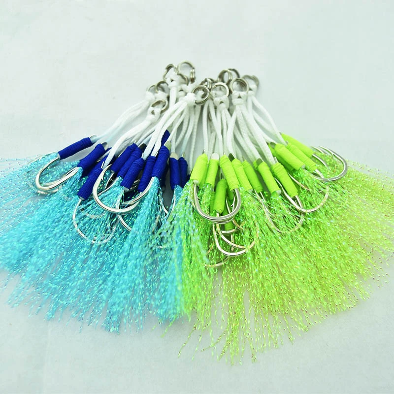 Double Fishing Hooks Saltwater | Fishing Feather Hooks | Double Hooks ...