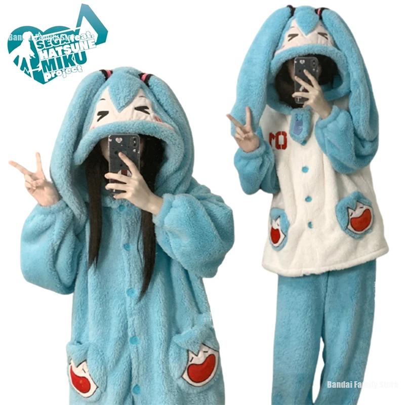 Hatsune-Miku-Plush-Pajamas-Pants-Anime-Women-Nightgown-Winter-Warm ...