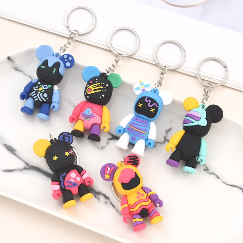 Colorful Graffiti Violent Bear Key Chain Personalized Bag Pendant ...