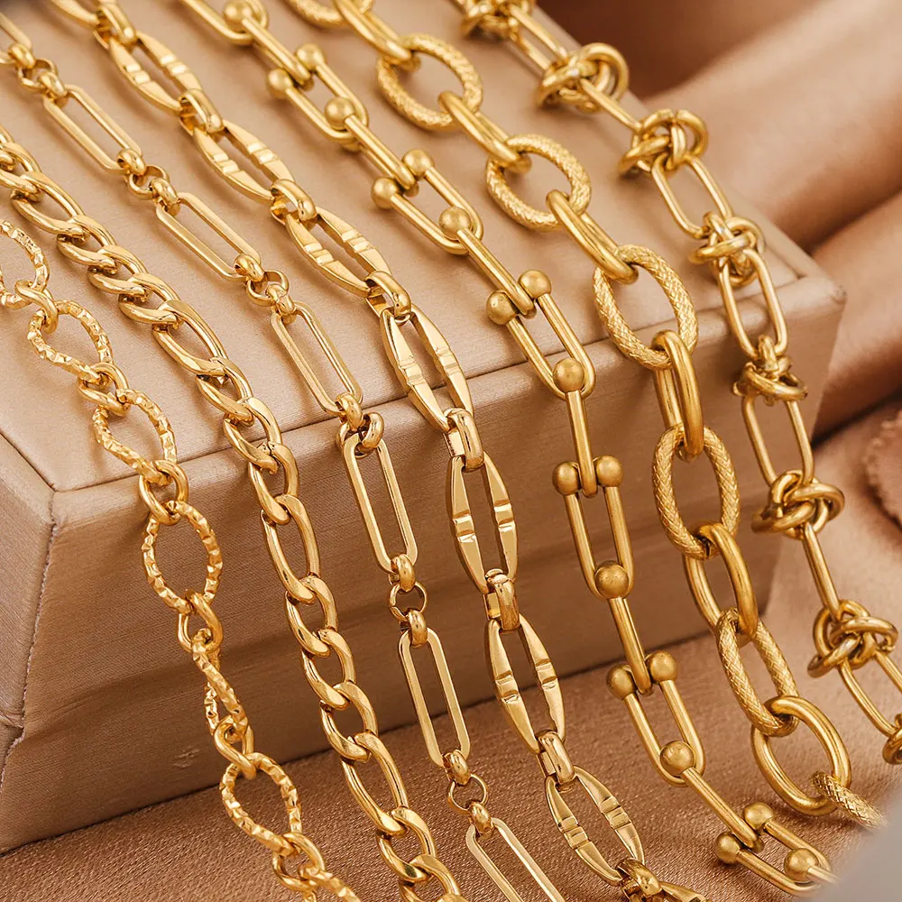 1Meter-No-Fade-Stainless-Steel-Metal-Thick-Chains-Gold-Color-Necklace ...