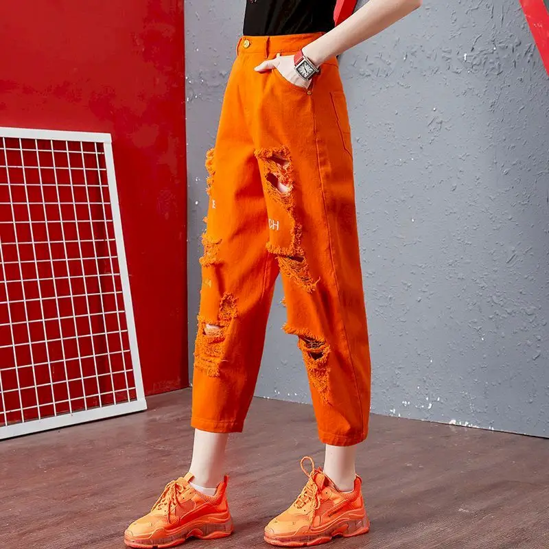 Embroidery-Harlan-Pants-Women-Casual-Loose-Wide-Leg-Pants-Fashion-Hole ...