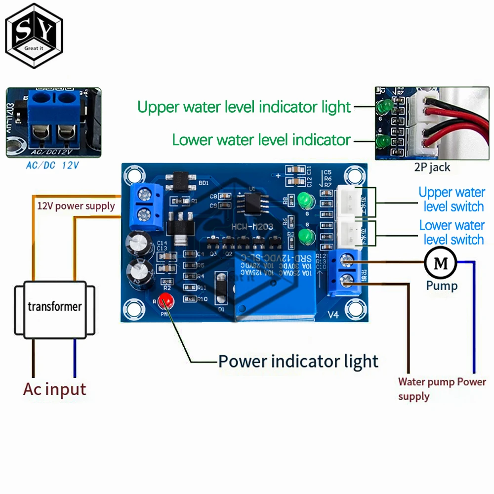 GREAT-IT-XH-M203-Full-Automatic-Water-Level-Controller-Pump-Switch ...