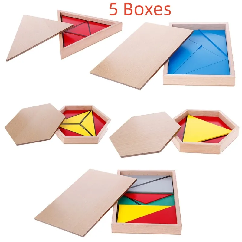 Montessori-Constructive-Triangles-With-5-Boxes-Wooden-Material-Toy ...