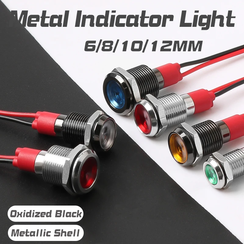 6-8-10-12mm-With-Wires-Metal-LED-Warning-Indicator-Light-Waterproof ...
