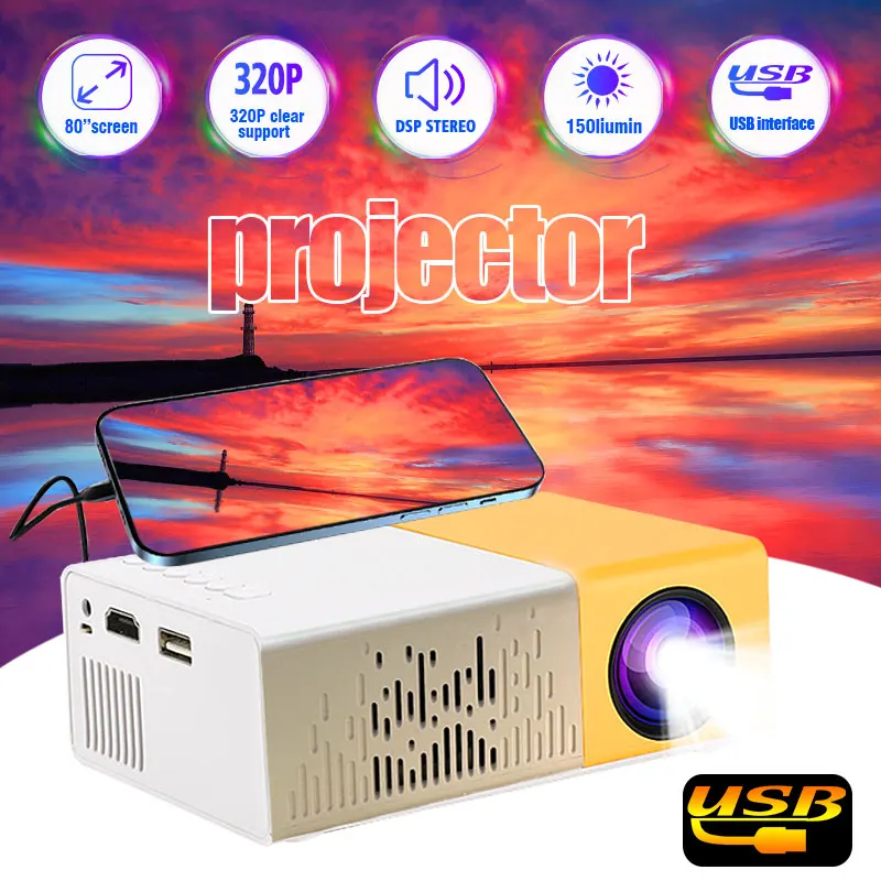 Mini-Projector-320P-Clear-Support-Long-Battery-Life-USB-Connectien ...