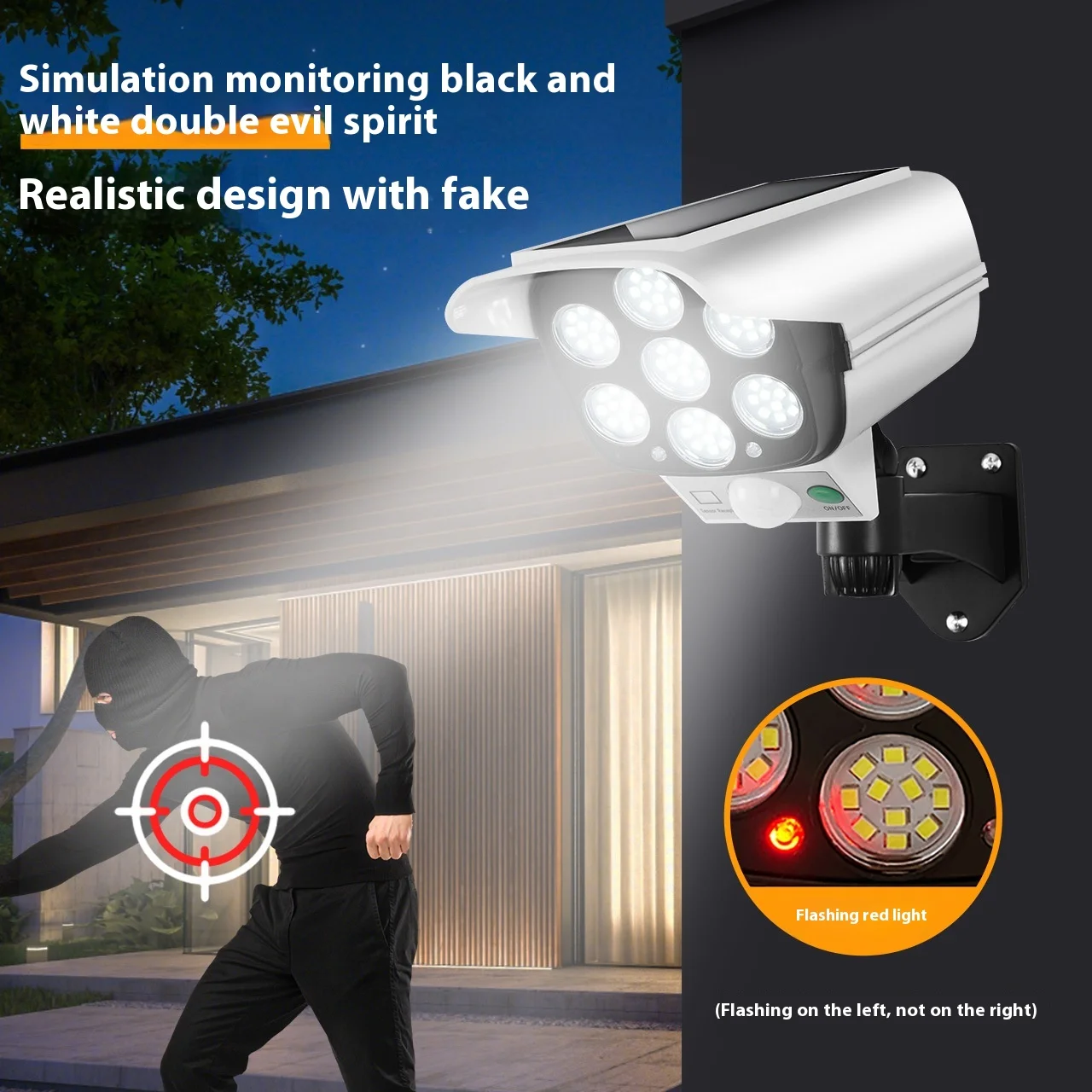 77-LED-Motion-Sensor-Solar-Lights-Outdoor-FloodLight-Wireless-Dummy ...