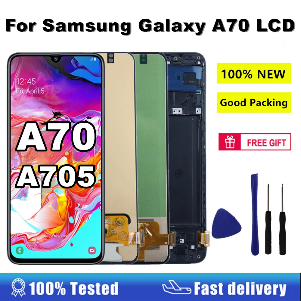 Super AMOLED A70 Screen For Samsung Galaxy A70 A705 A705F A705FD LCD ...