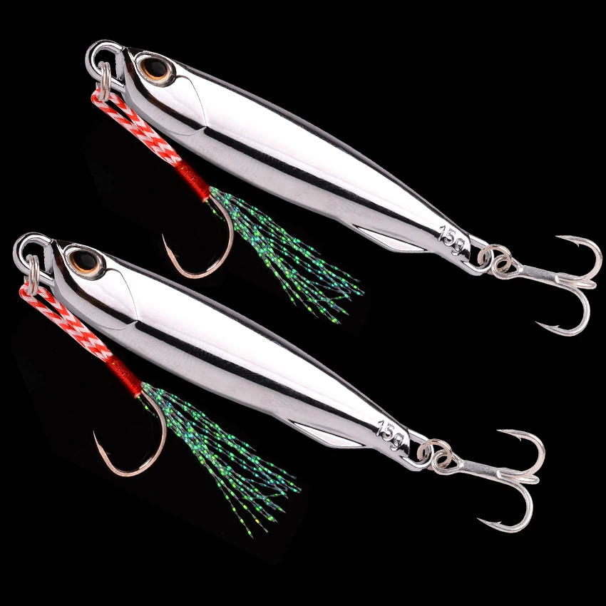 1Pcs Spoon Metal Jigs Silver fishing lures With Hooks 7g 10g 15g 20g 30g 40g Electroplated ...