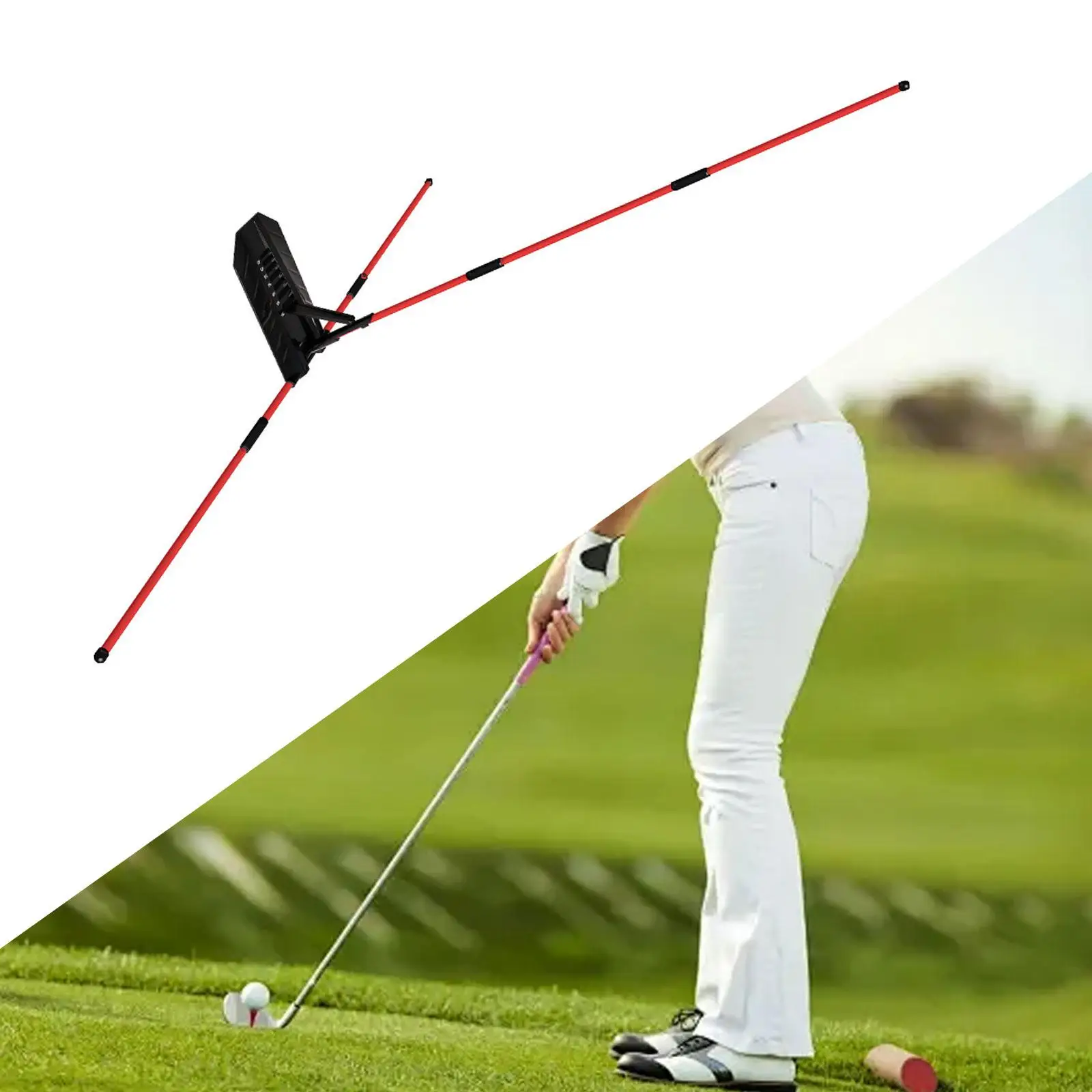 Golf Swing Trainer, Golf Alignment Stick Holder Portable Beginners ...