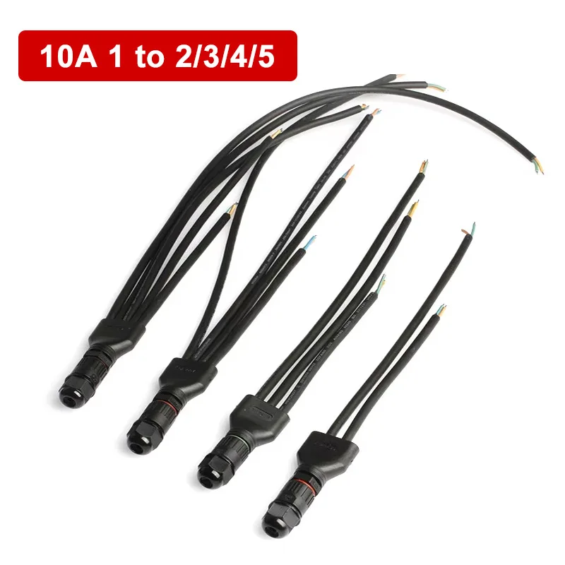 2pin One Out Two Out Three to Four Out Five LED Outdoor Tee Connector ...