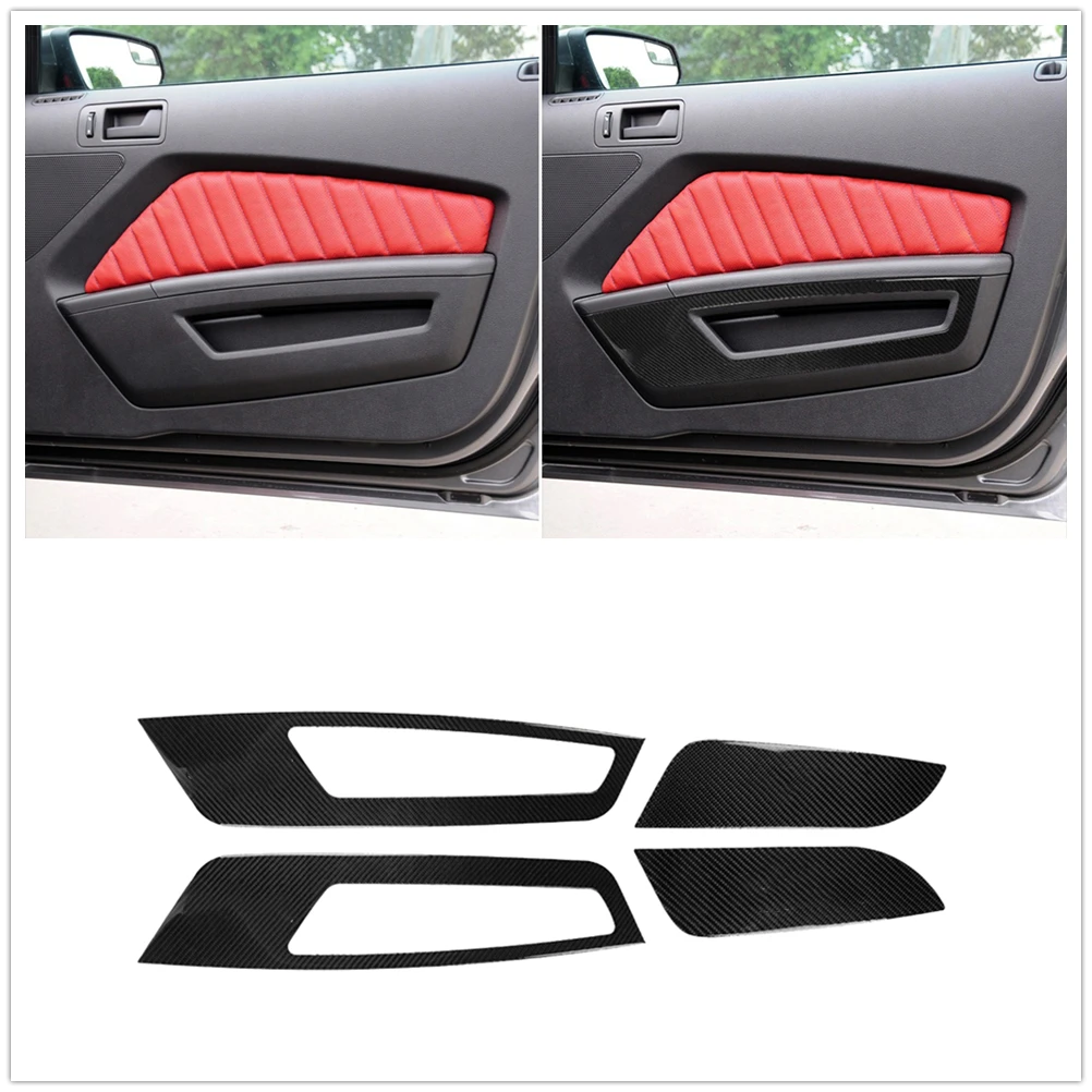 Cover Panel Pintu Interior Mobil Serat Karbon Stiker Trim Handle Frame ...