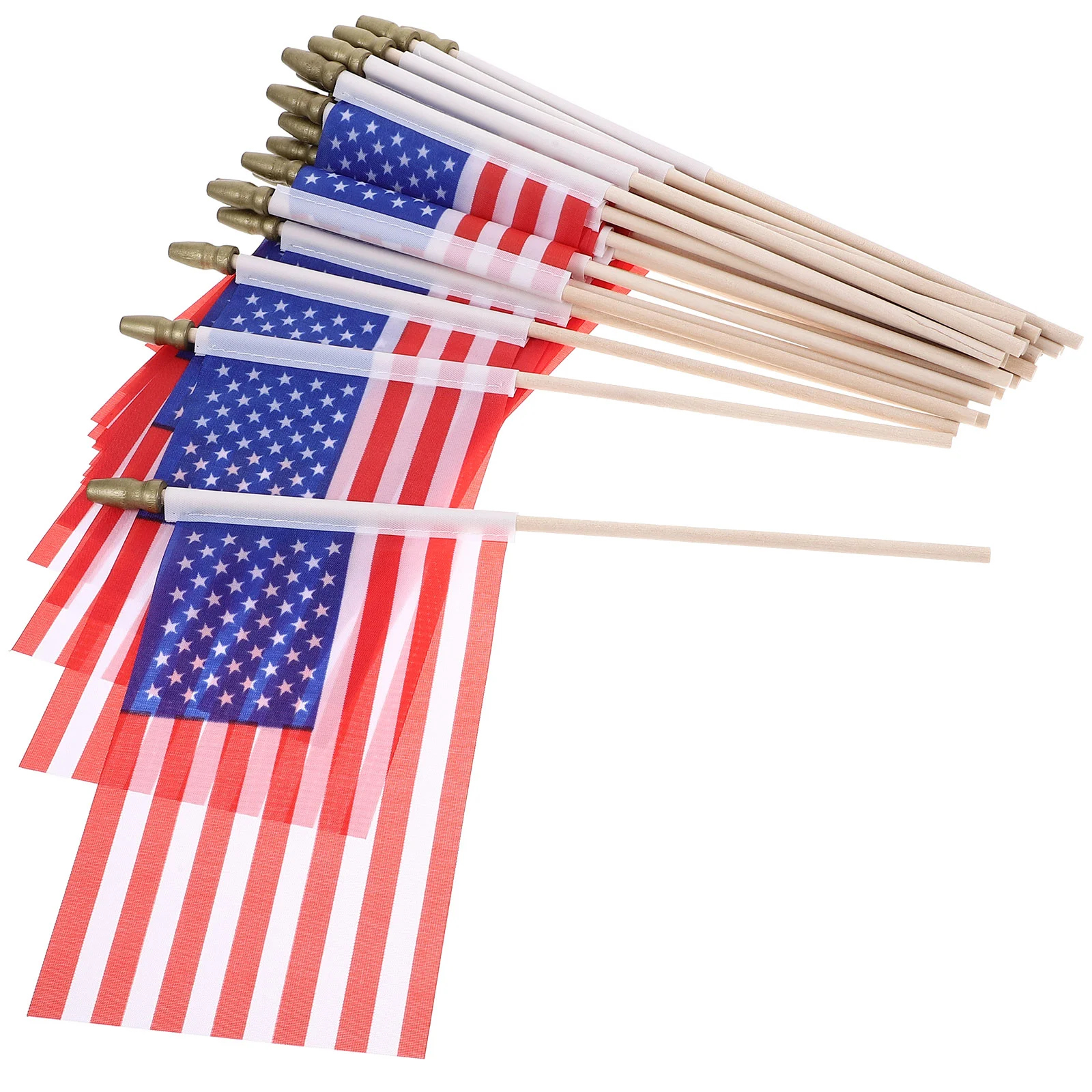 40-Pcs-American-Flag-Stick-4-6-Inch-Mini-Handheld-US-Flags-Small-on-Usa ...